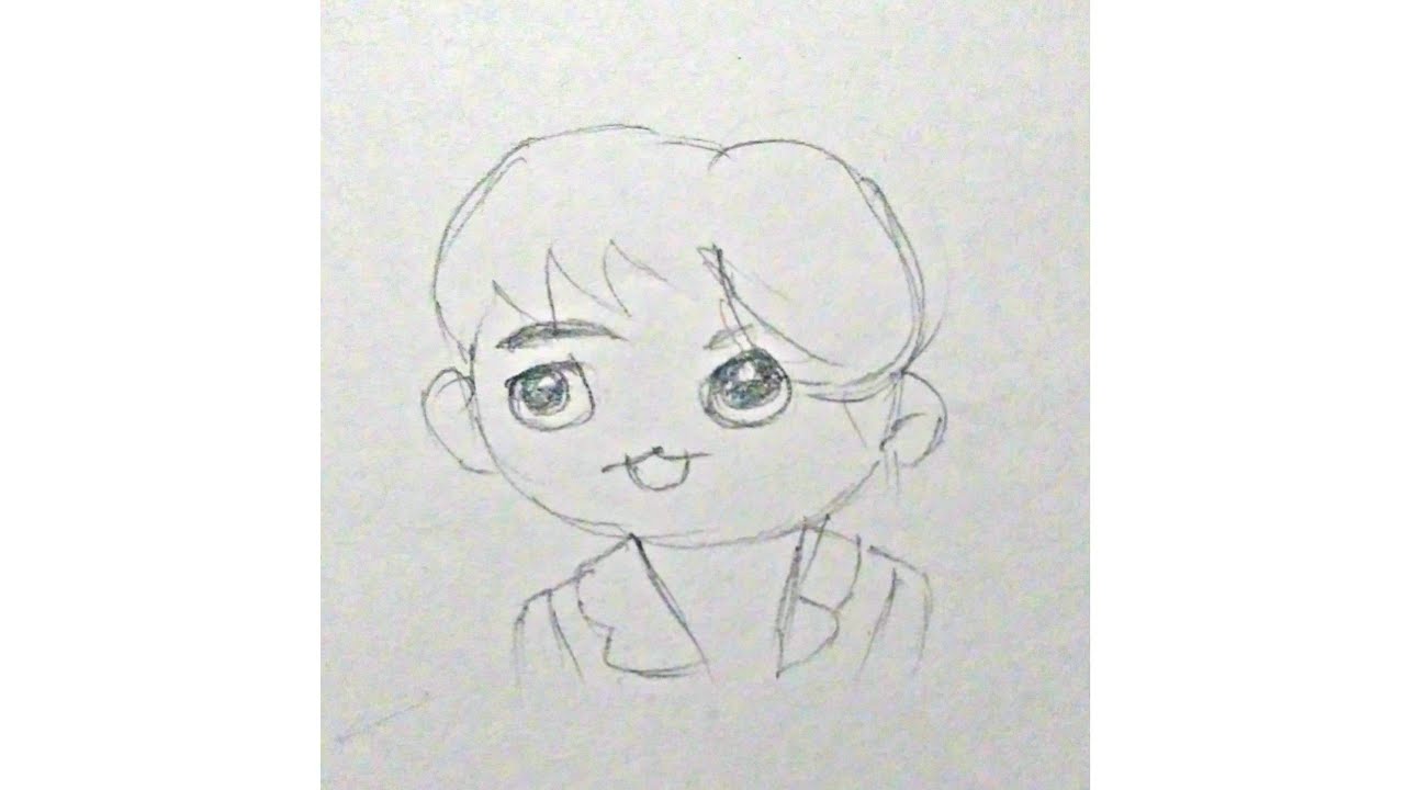 BTS cartoon drawing tutorial ( Part - 4 ) | BTS Drawing | How to draw ...