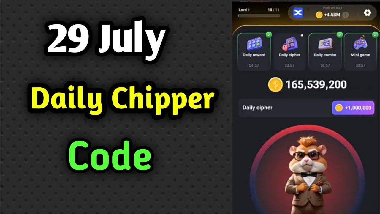 29 July Daily Cipher Code | Hamster Combat 29 July Daily Cipher Code ...