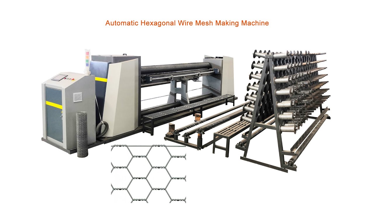 Hexagonal Wire Mesh Making Machine-Wire Netting Machine - YouTube