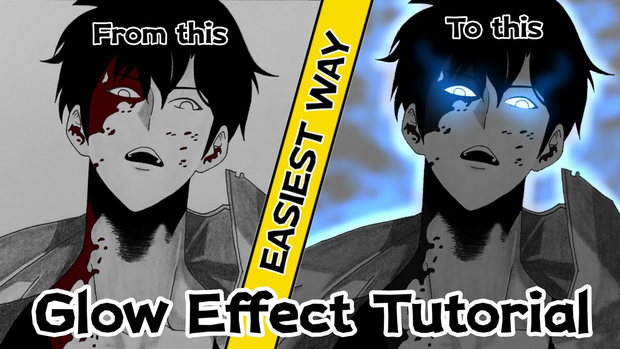 Ibispaint x | How to glow/luminous art tutorial | Jin-Woo from Solo Leveling - YouTube