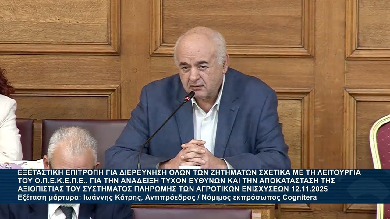 Ο Ν. Καραθανασόπουλος στην εξεταστική επιτροπή για τον ΟΠΕΚΕΠΕ με ...