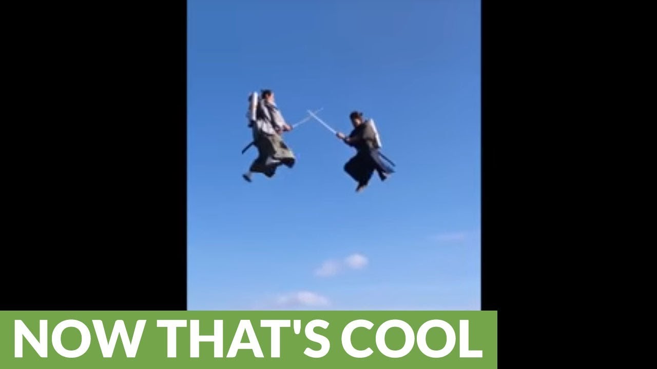 Japanese Samurai at war in midair with jetpacks - YouTube