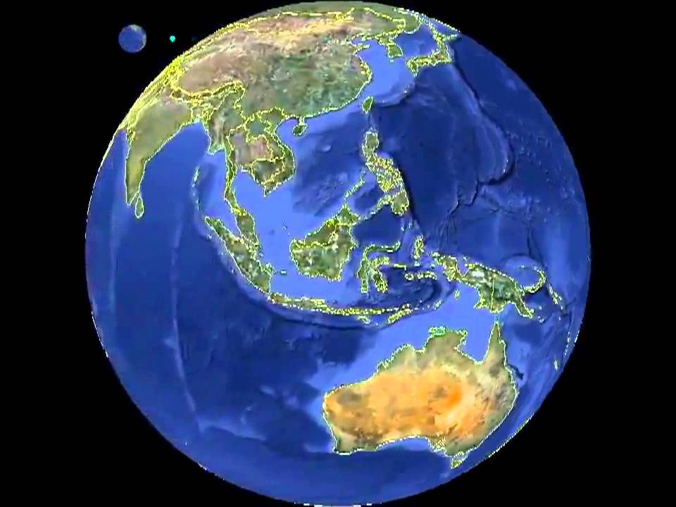 Planet Earth globe animation with country borders, rotation 360 degrees ...