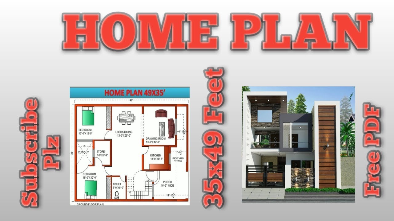 35x49' Home plan//Ghar ka naksha//घर का नक्शा// वास्तु के अनुसार - YouTube