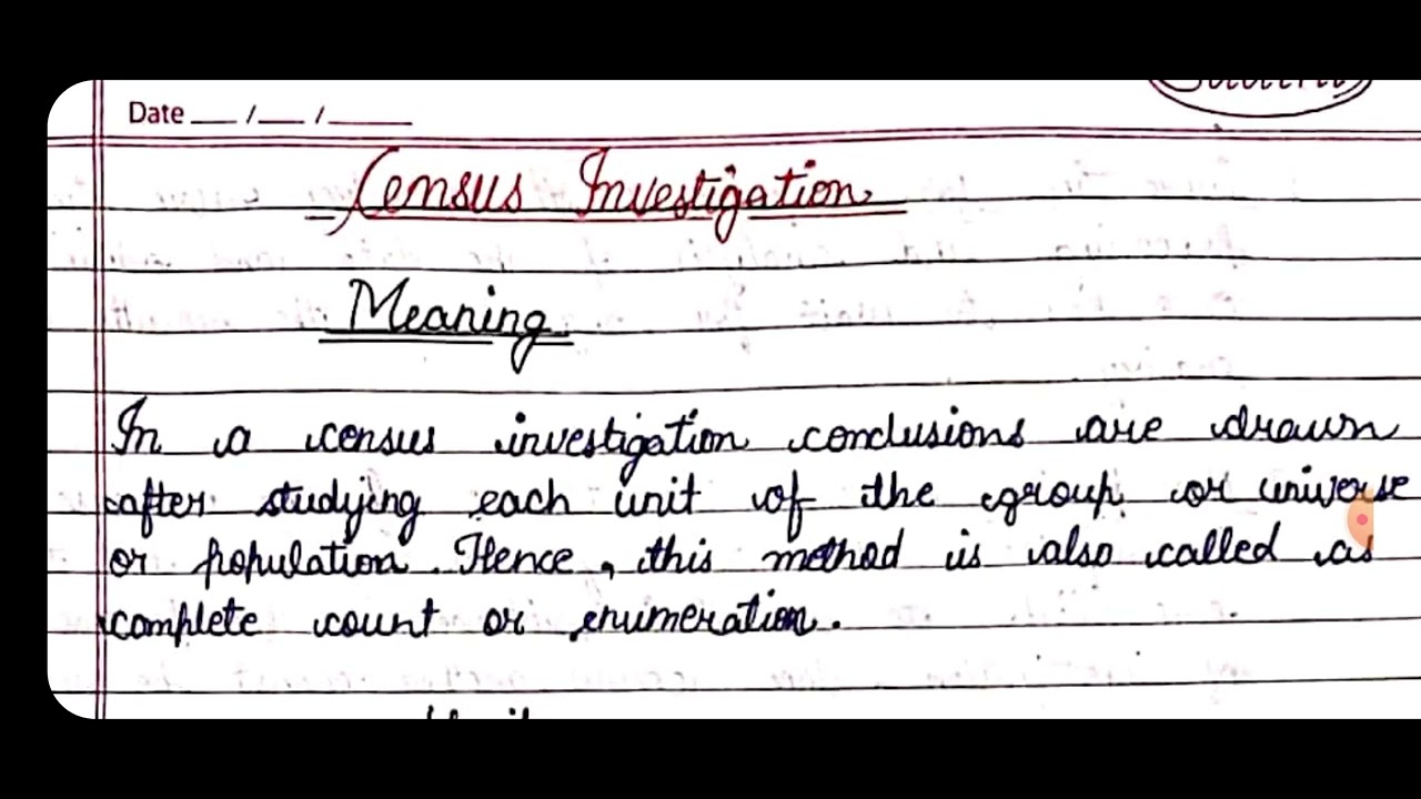 BUSINESS STATISTICS|MEANING OF CENSUS INVESTIGATION|CHAPTER-6|PART-27 ...