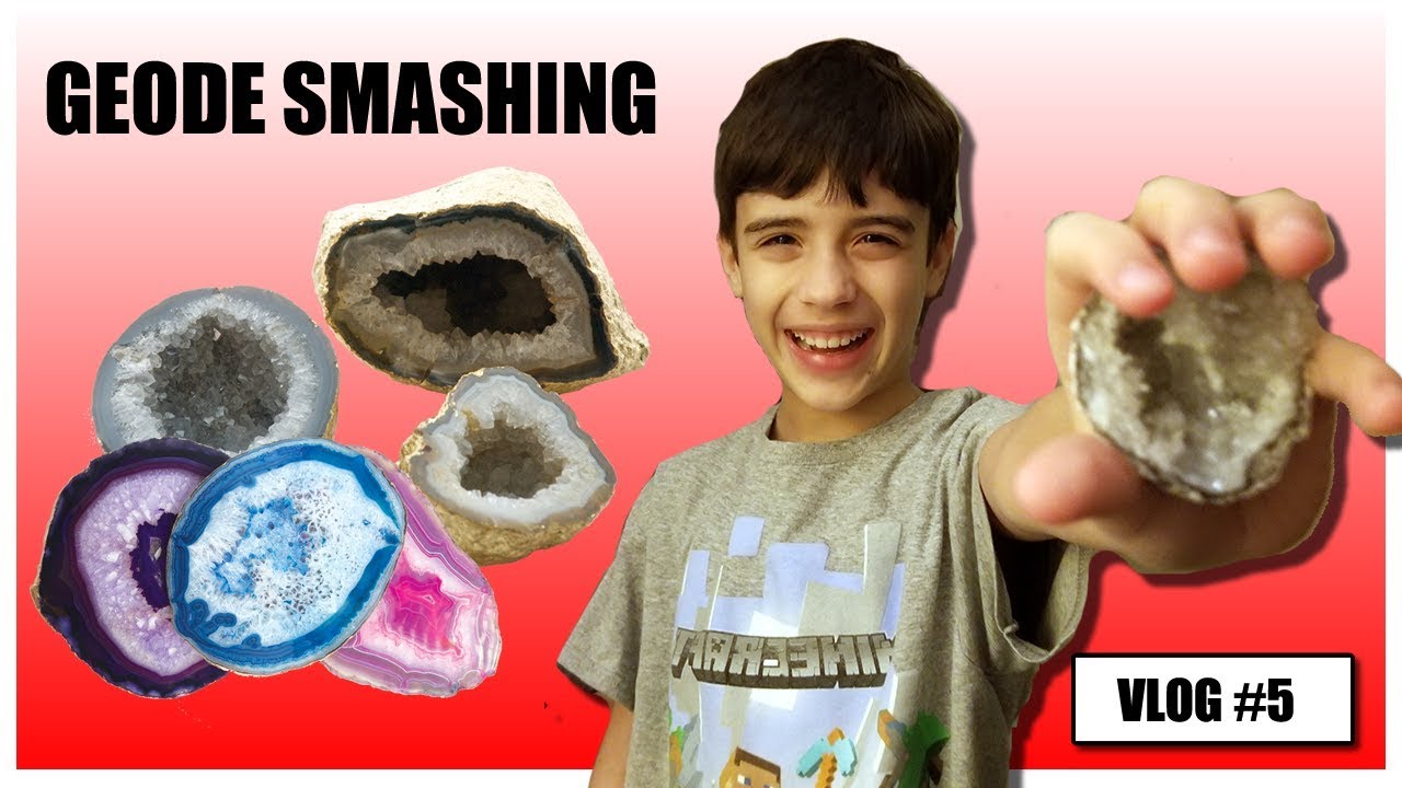 Vlog #6 - Crystal Geode Smashing! - National Geographic 10 Geode break ...