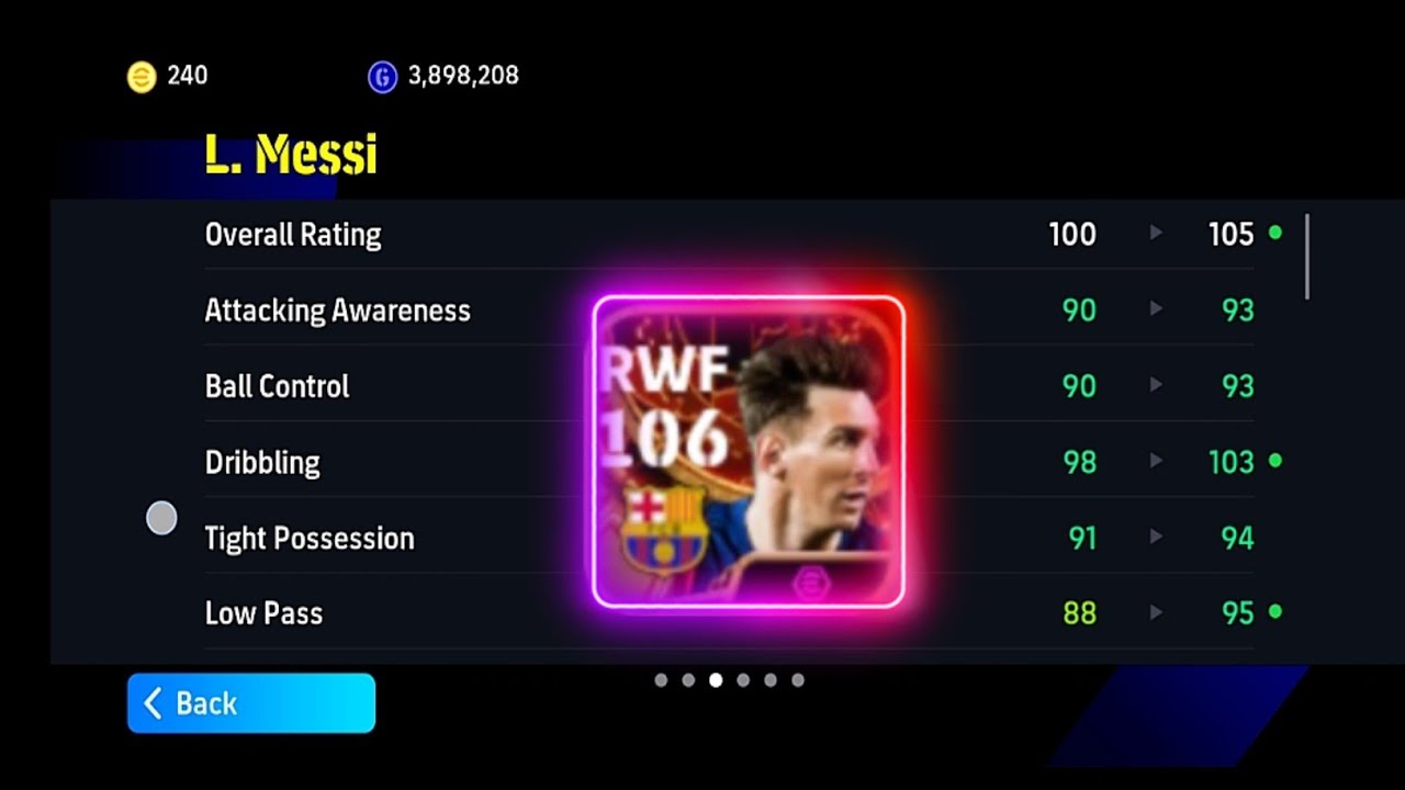 Secret Training programme Lionel Messi 106 Rated In Efootball 2024 💥 ...