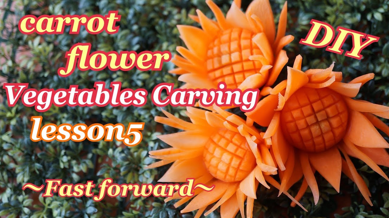 【vegetable carving carrot flower】 BASIC design 5 - YouTube
