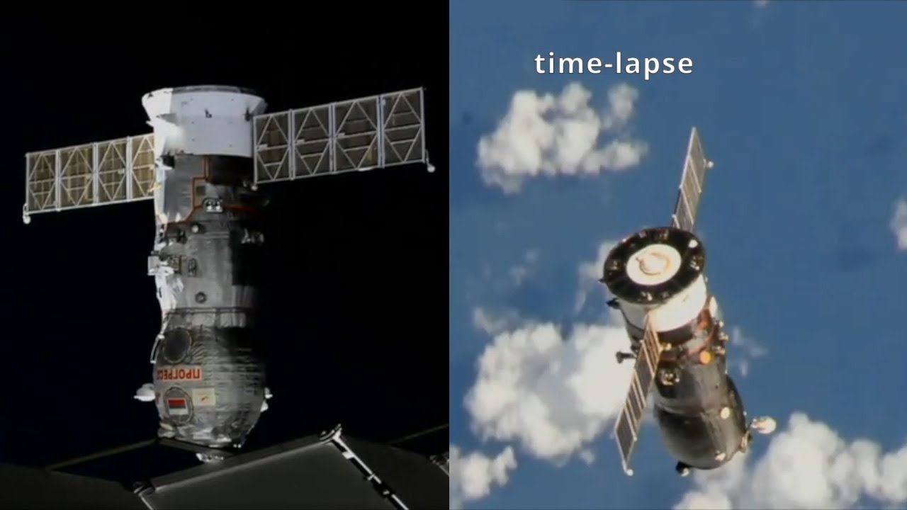 Progress MS-19 undocking and departure - YouTube