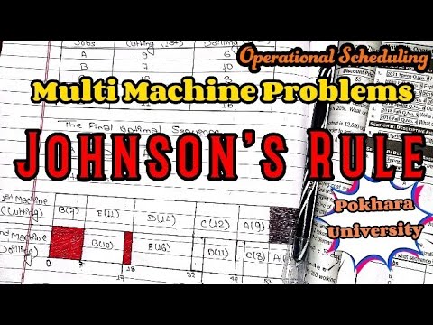 Johnson's Rule | Multi Machine Problems- Operational Scheduling By ...