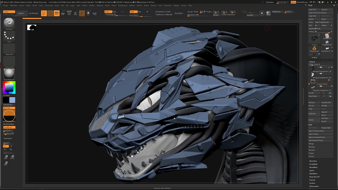 Zbrush Speed Sculpt: Dragon Bust (Decimation Master/ Zmodeler Technique ...