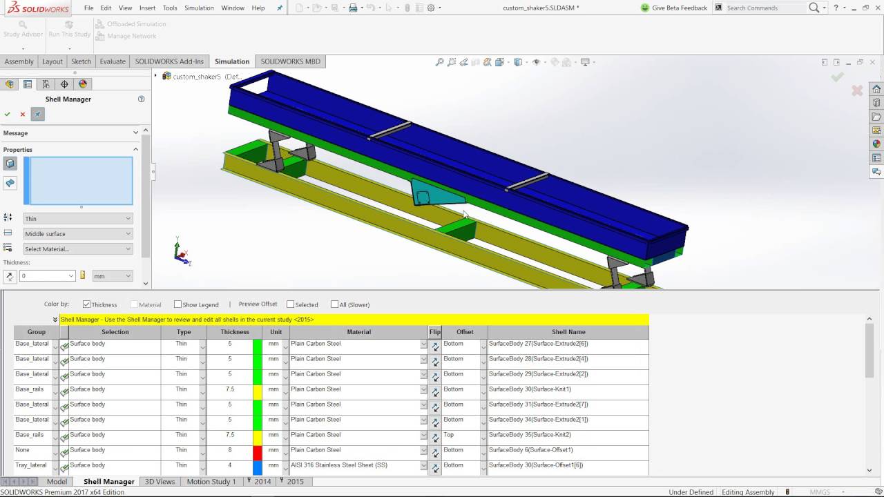 Why SolidWorks Simulation - Easy handling of large models that need to represented by Shell ...