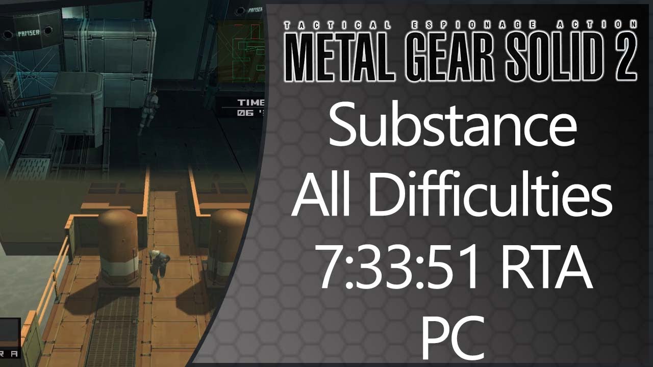 *WR* MGS2: Substance | PC | All Difficulties | 7:33:51 RTA - YouTube