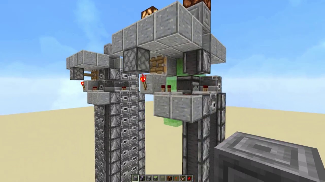 minecraft elevator (flying machine) - YouTube