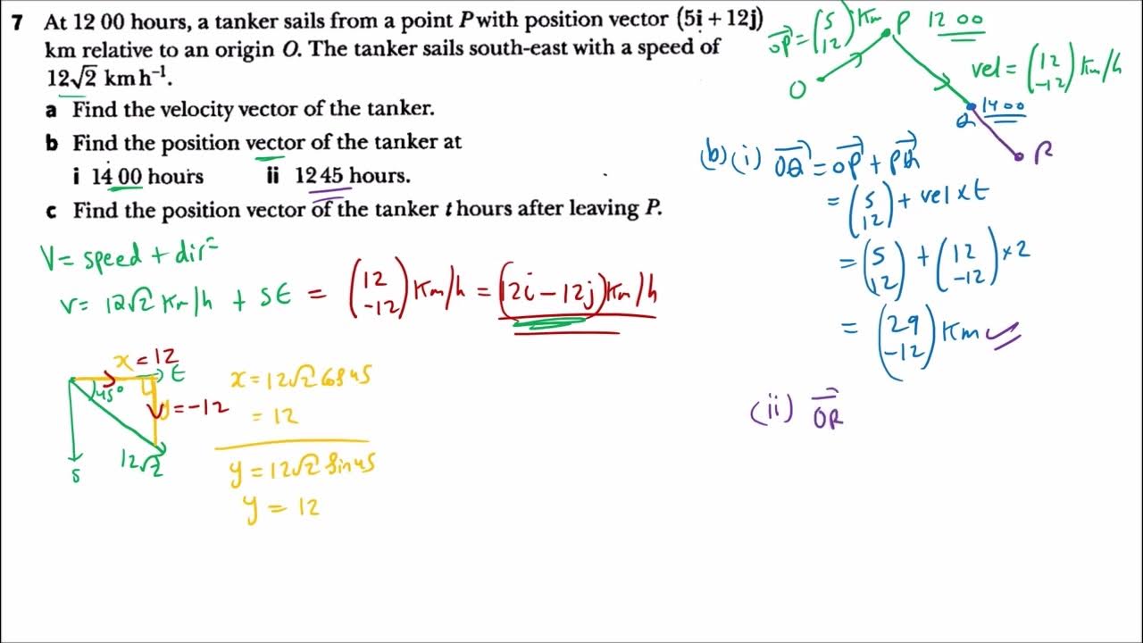 Vectors (part 2) - Constant velocity problem [worksheet 2] - video 2 ...