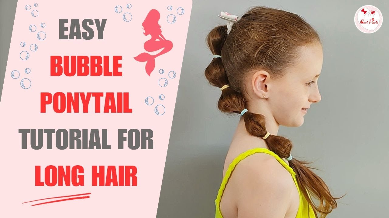 EASY BUBBLE PONYTAIL TUTORIAL 💕 a quick hairstyle for medium or long hair from Cori Paris - YouTube