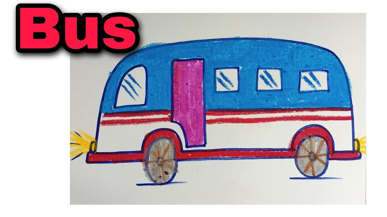 How to draw a Bus 🚌 very easy 😃 - YouTube
