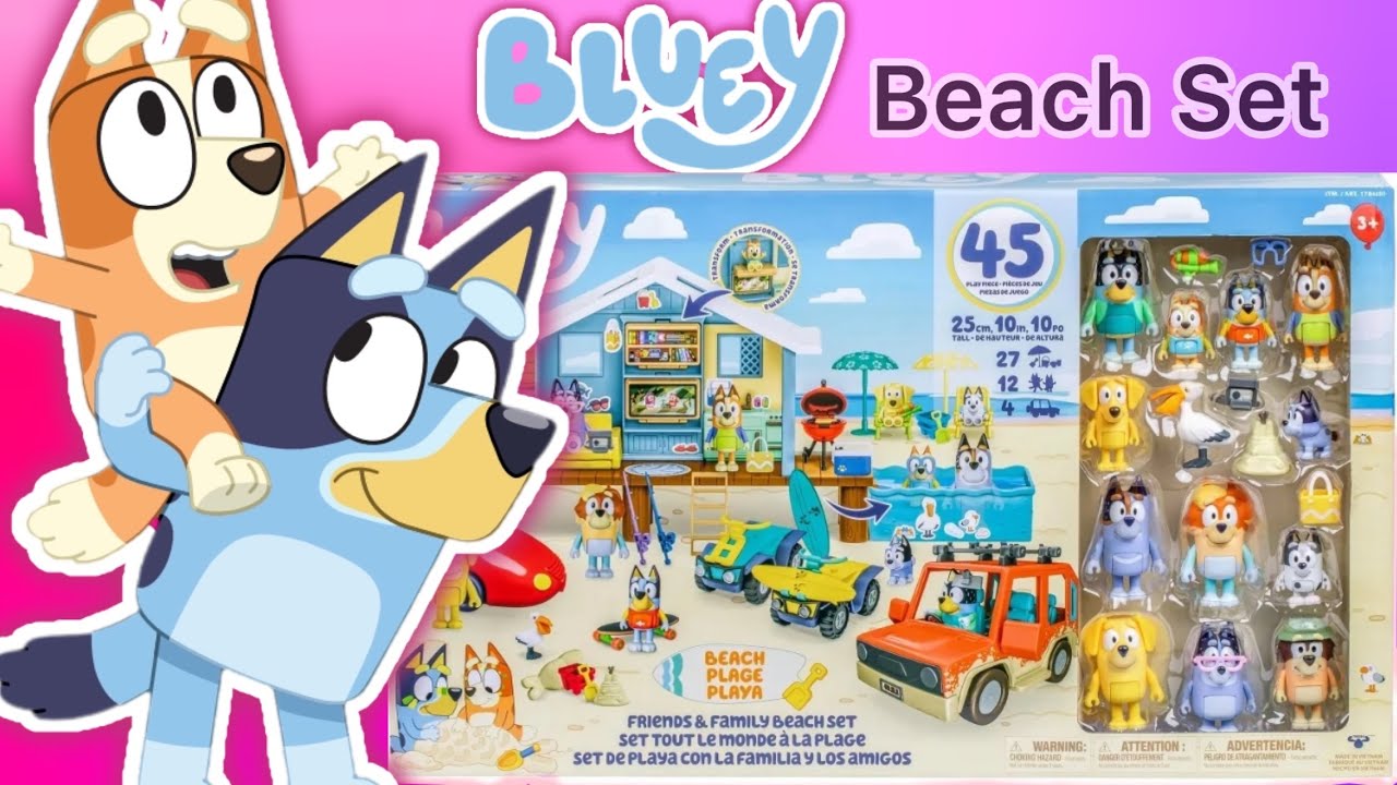 45 PIECES BLUEY FRIENDS & FAMILY BEACH SET 💦 COSTCO EXCLUSIVE | NO ...
