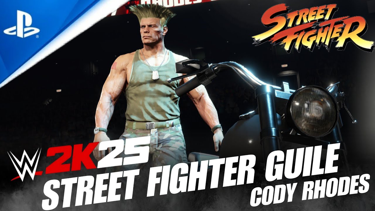WWE2K25 Street Fighter - Guile Cody Rhodes Crazy Entrance w/ New Theme ...