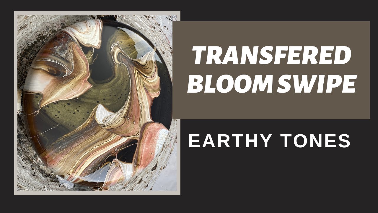 transfer swipe - earthy fluid art pouring on convexo canvas- 20 inch ...