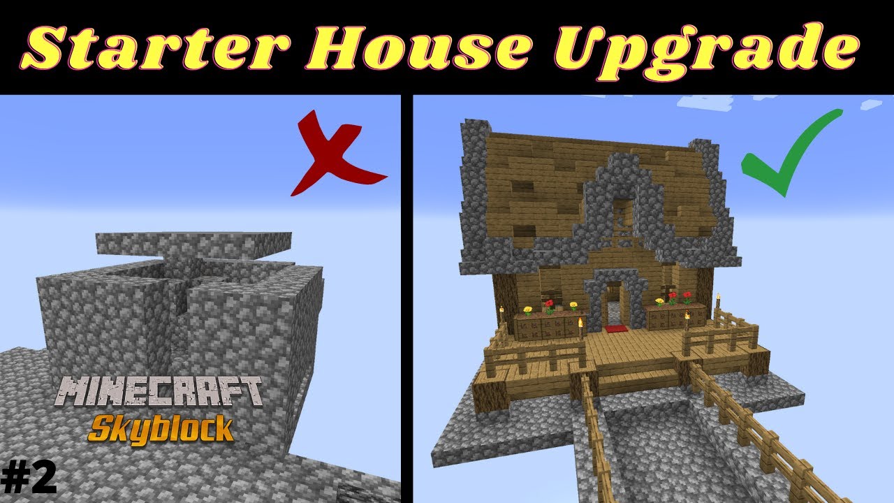 I built a better starter house! | Minecraft Skyblock | Episode 2 - YouTube