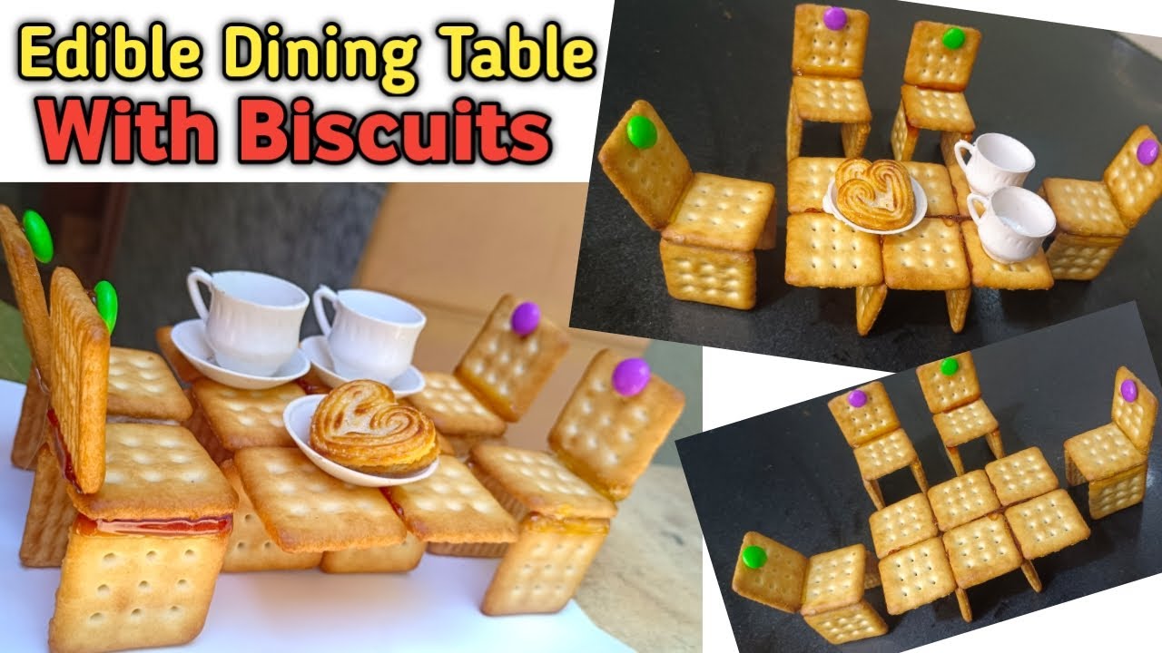 Biscuit Dining Table 😍 / how to make table chairs with biscuits / Biscuit chair and table / DIY ...