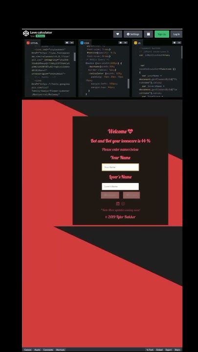 Love Calculator Using Html Css Shorts Arijitsingh Trendingshorts Viralshorts Programming 2512