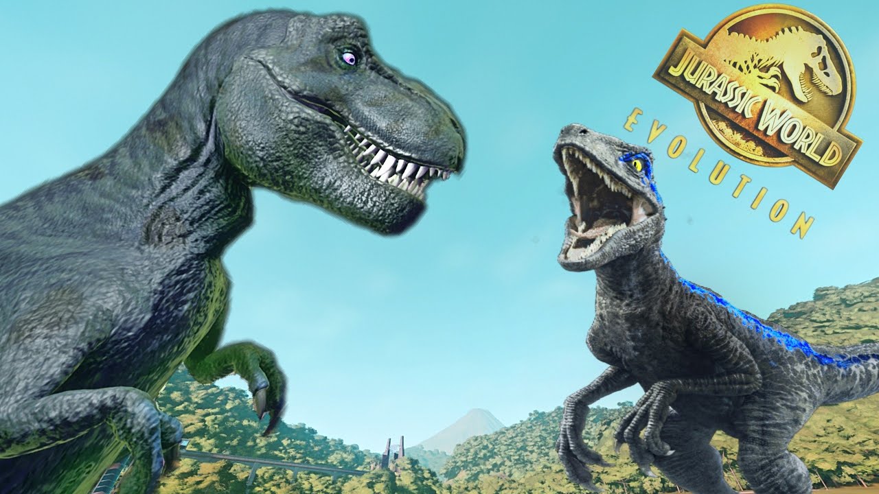 T-REX vs. BLUE -- DINOSAUR FIGHT - BATTLE ROYALE - BREAKOUT -- JURASSIC ...