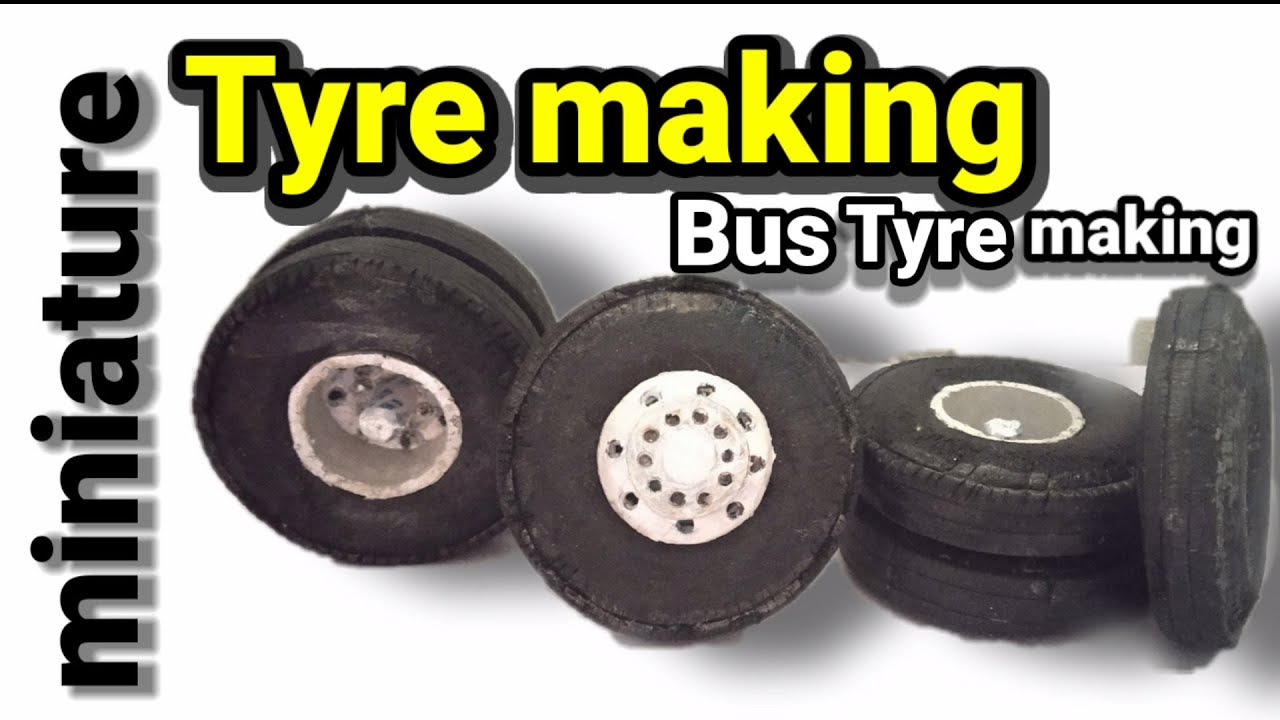 How to make a Miniature Bus Tyre making Full making video bus tyre ...