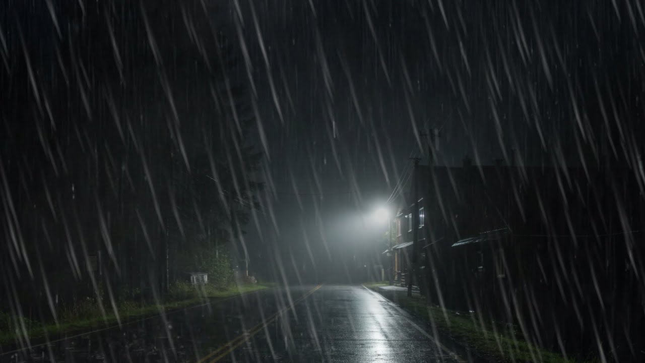 Soothing Rain Hitting Pavement With Thunder | Relax, Meditation with ...