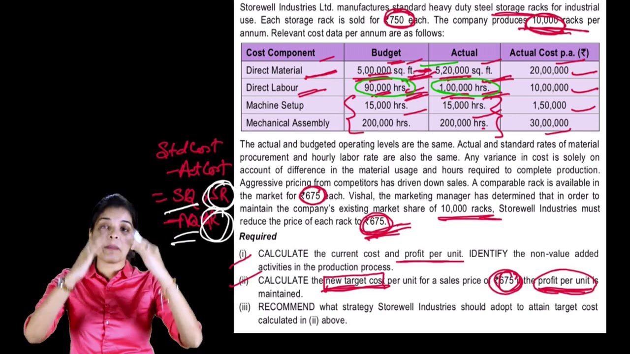 Question on Target costing (Q2 of Chapter 4) - YouTube