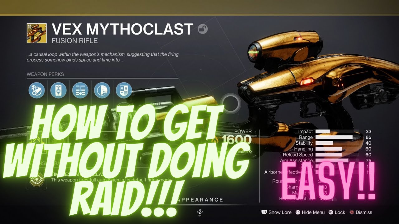HOW TO GET VEX MYTHOCLAST WITHOUT DOING ONE ENCOUNTER!! | Easy ...