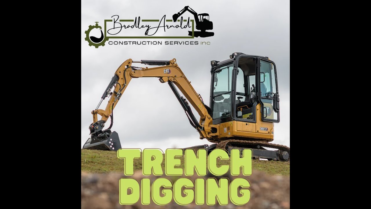 Digging a Water Line Trench with CAT 302.7 Next Gen 2-Ton Class Mini ...