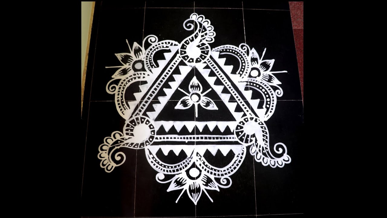 Creative Triangular Rangoli/UniqueTriangular Jhoti/TriangularAlpona/Dr ...