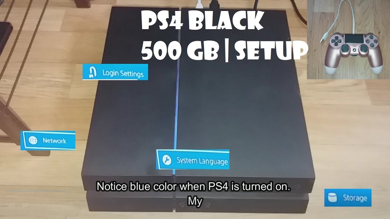 PS4 Black 500GB | Setup - YouTube