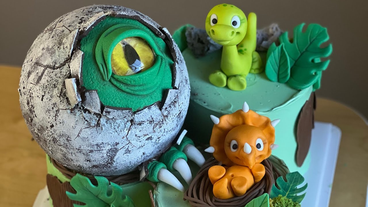 Epic Dinosaur Egg Cake Tutorial - YouTube