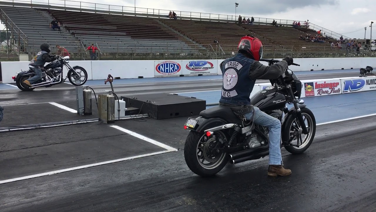 Pagan One-Percenter Wheelies Racing Tribe MC Member At Motorcycle Drag ...