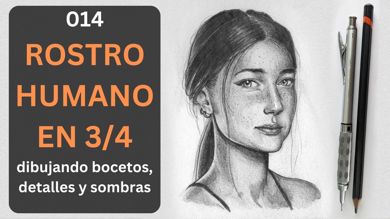 CLASE 14 | ¿CÓMO DIBUJAR EL ROSTRO HUMANO DE 3/4? | Proporciones ...