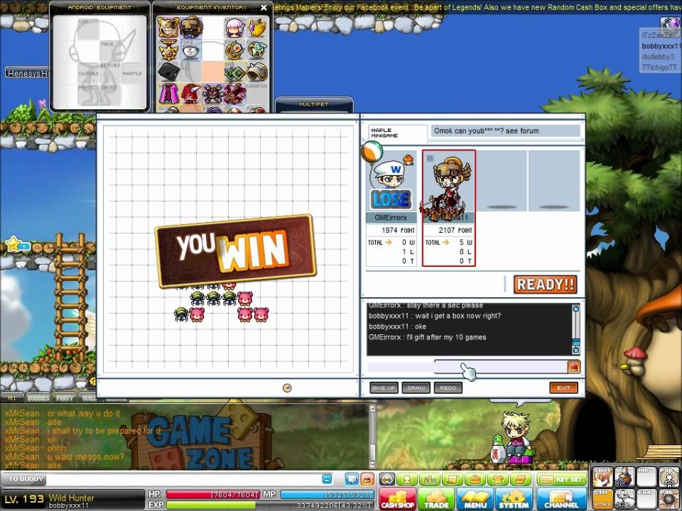 Maplestory Omok VS a GM - YouTube