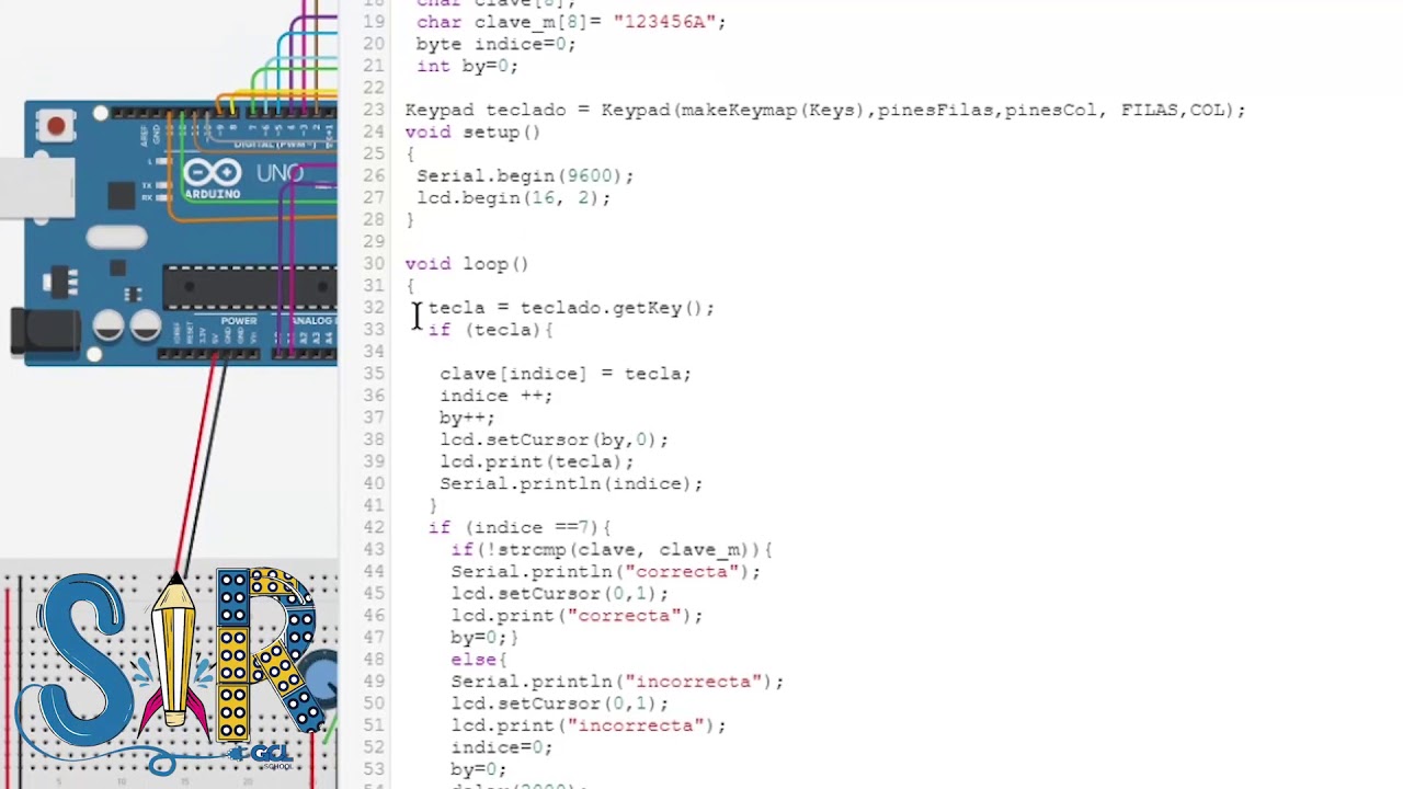 simulacion arduino con lcd y keypad 4x4 - YouTube