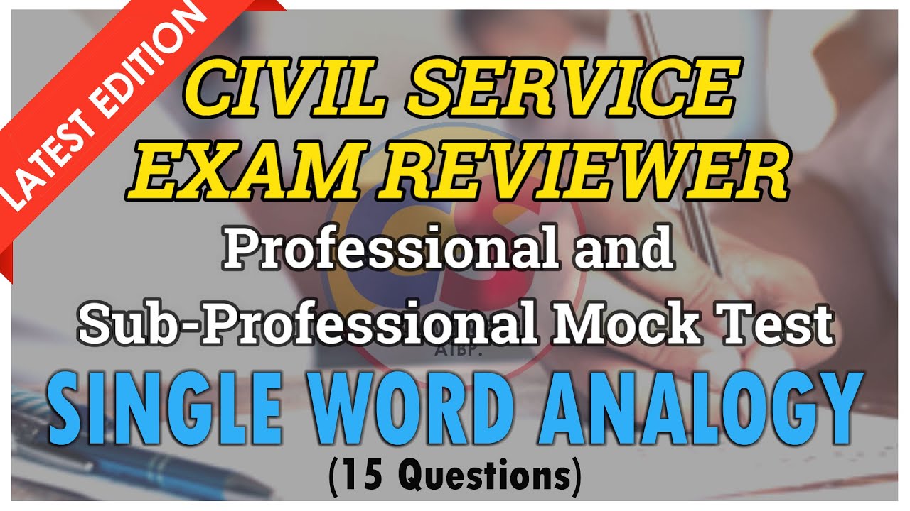 WORD ANALOGY MOCK TEST | CIVIL SERVICE EXAM REVIEWER Professional & Sub ...