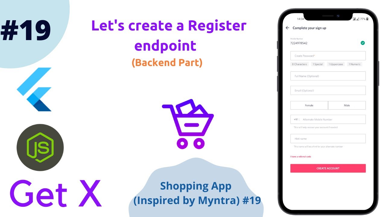 Nodejs Working On The Register Endpoint Backend Part Mongodb Myntra Clone 19 Youtube