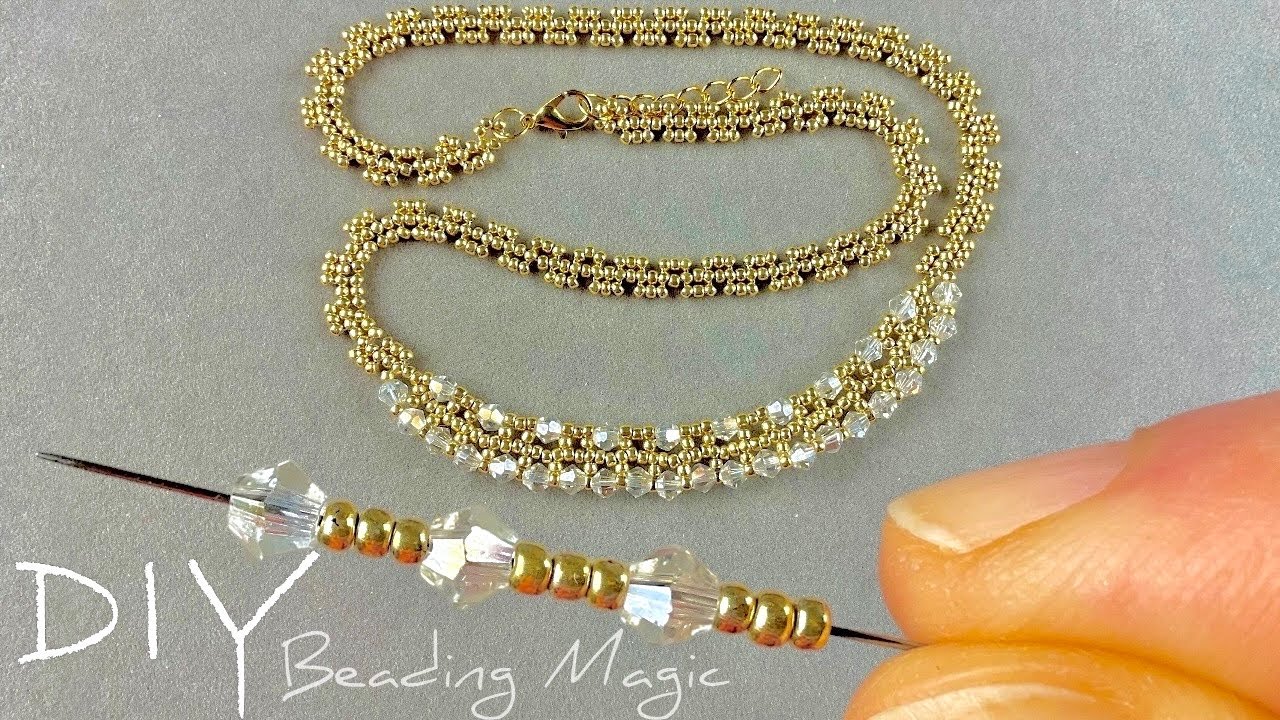 Beaded Necklace with Seed Beads | How to Make Jewelry with Beads - YouTube