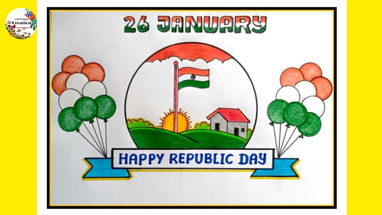 Republic day drawing | 26 January Drawing easy steps | easy Republic ...