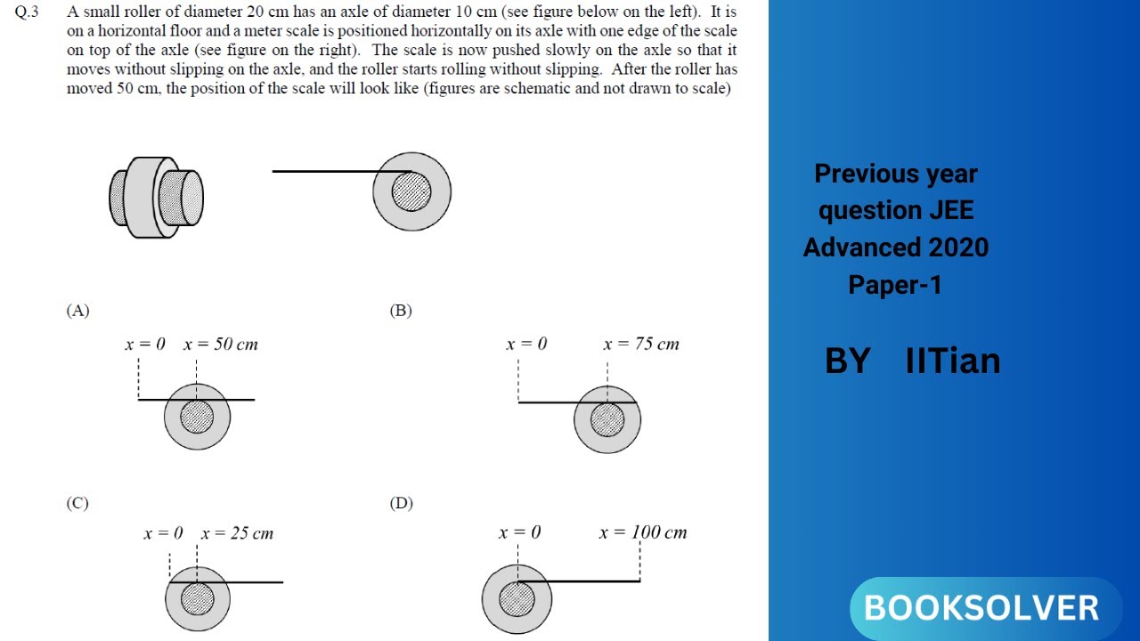 JEE ADV 2020 Q3 Paper 1 Rotational Motion - YouTube