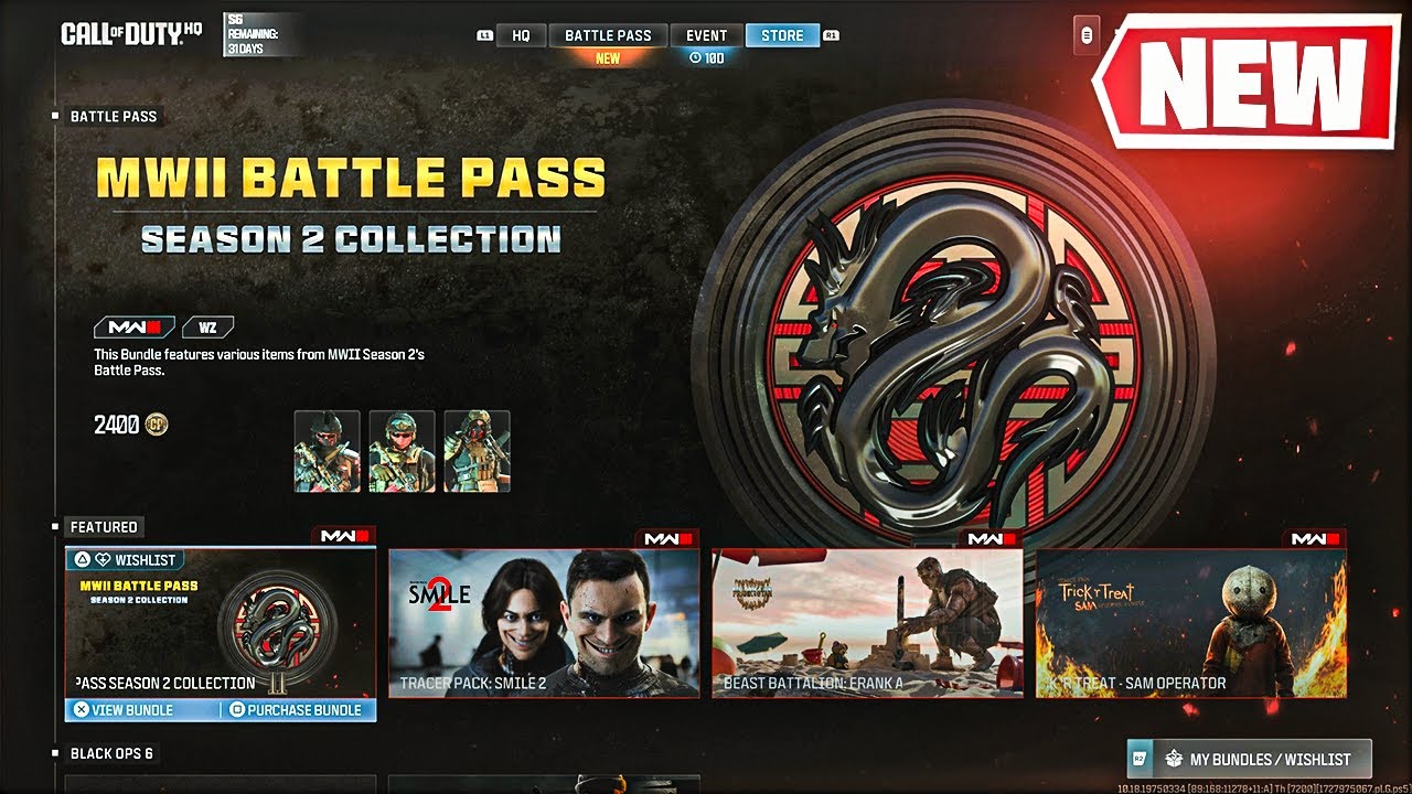 "MWIII BATTLE PASS SEASON 2 COLLECTION" BUNDLE RELEASED IN MODERN ...