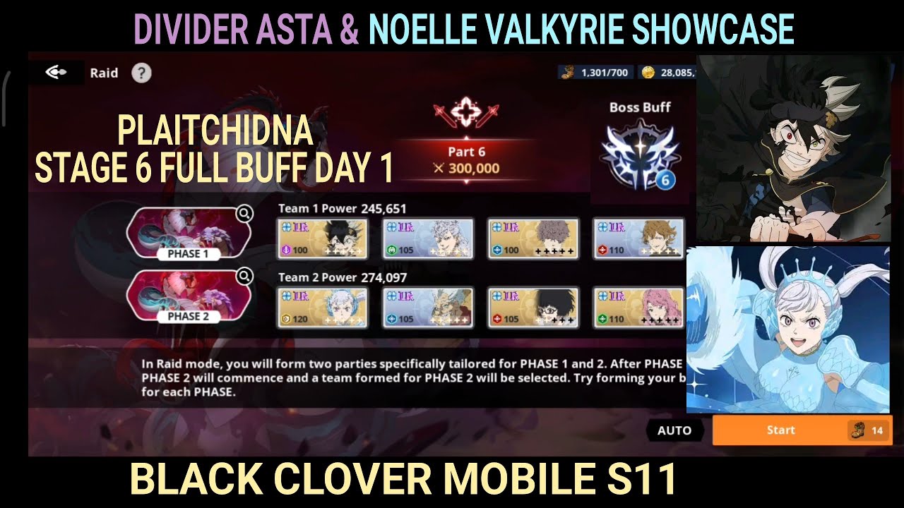 Plaitchidna Stage 6 Full buff Day 1 | Black Clover Mobile season 11 ...