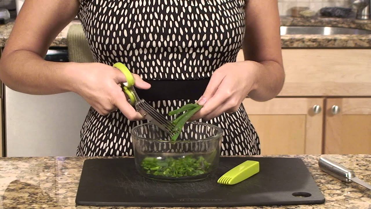 RSVP Herb Scissors with unique multi-blade design - YouTube