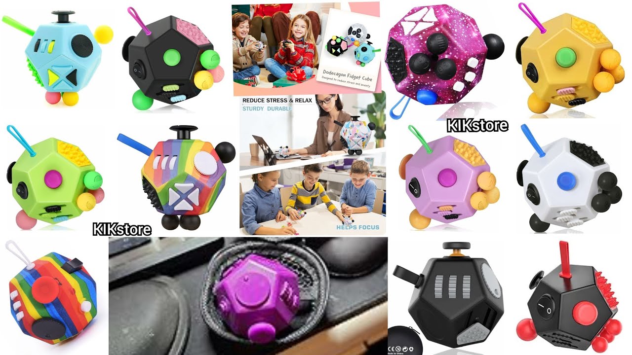 KIK93 Stress Fidget Cube Dado de 12 lados Cubo mano dedo DODECAGONO ...