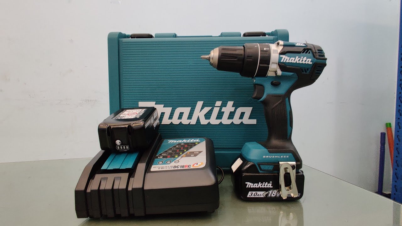Makita DHP484RFE Cordless Hammer Driver Drill 18V , 60N.m and 21 Toque ...